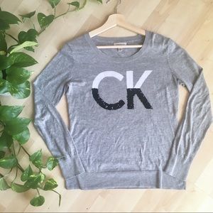 Calvin Klein | Sweaters | Calvin Klein Ck Logo Light Sequin Grey ...